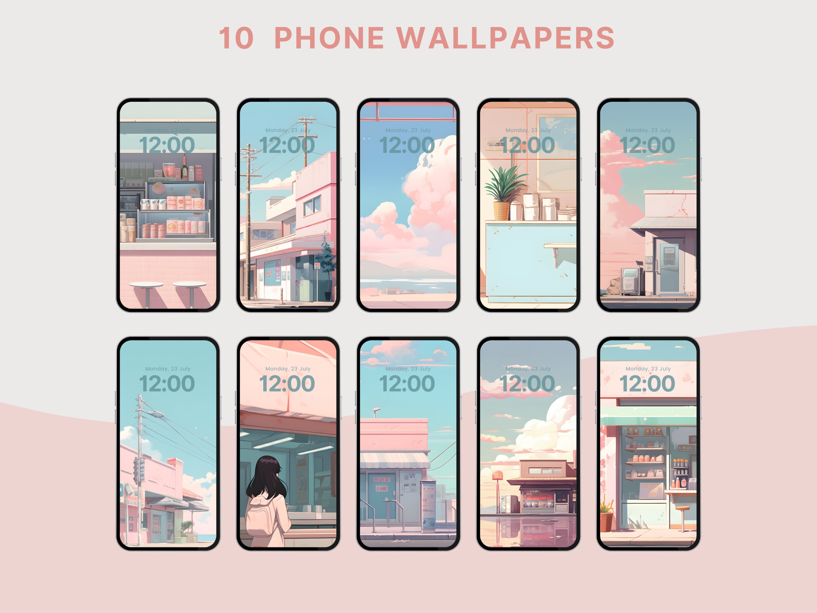 Studio Ghibli Inspired Desktop Wallpaper Pastel Aesthetic Pink ...