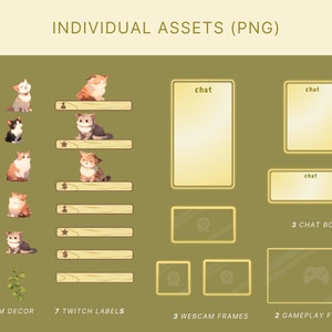 Cozy Cats Twitch Overlay Summer Vtuber Background Cats Overlay Twitch ...