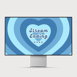 Blue Twitch Overlay Retro Twitch Banner Blue Valentines Twitch Overlay ...