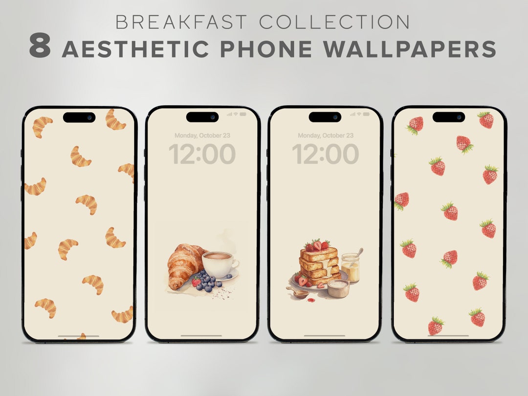 Cute iPhone Wallpaper Breakfast Food Wallpaper Digital Download ...