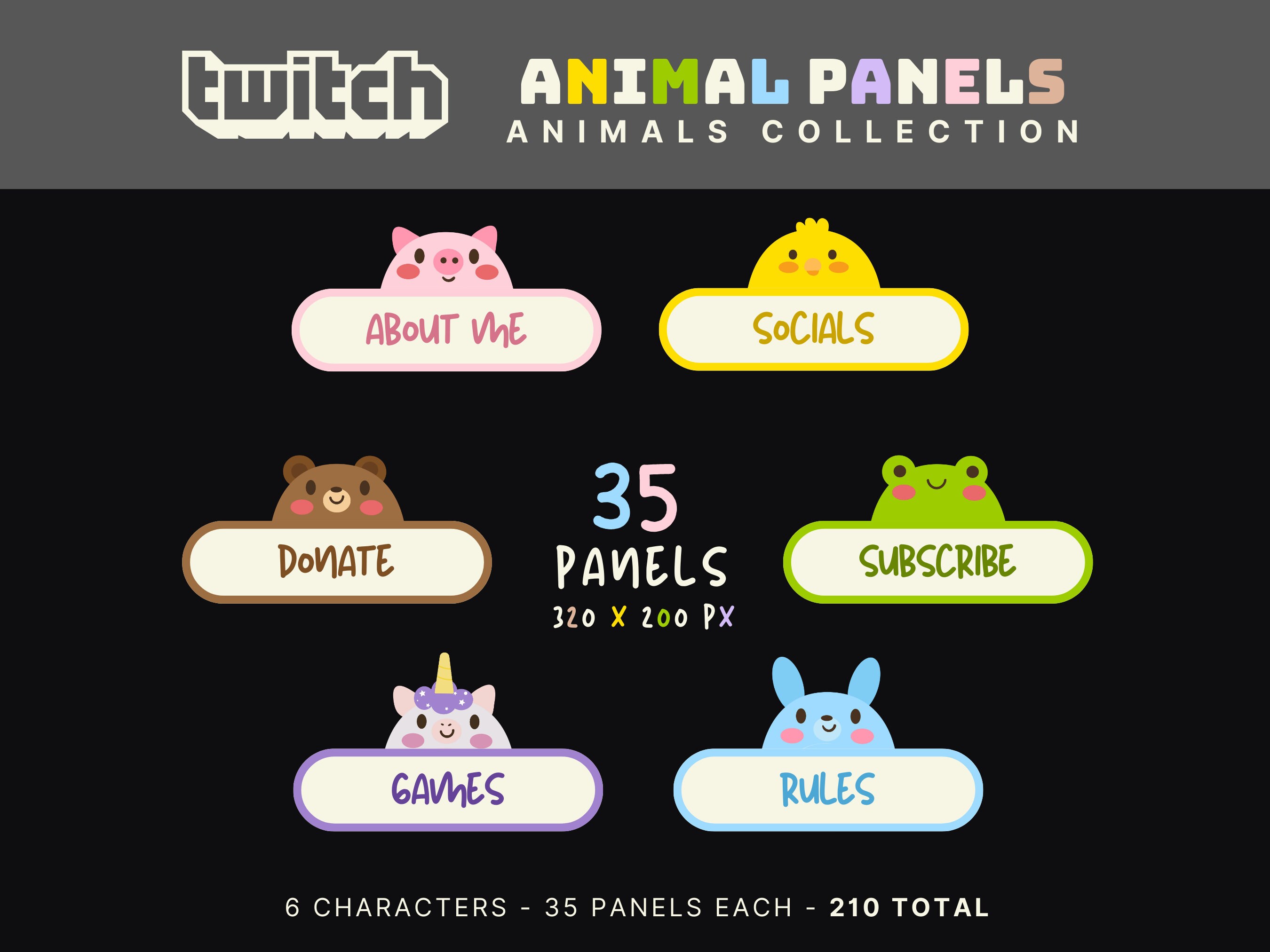 Cute Twitch Panels Frog Twitch Panels Cute Twitch Panels Pink - Etsy