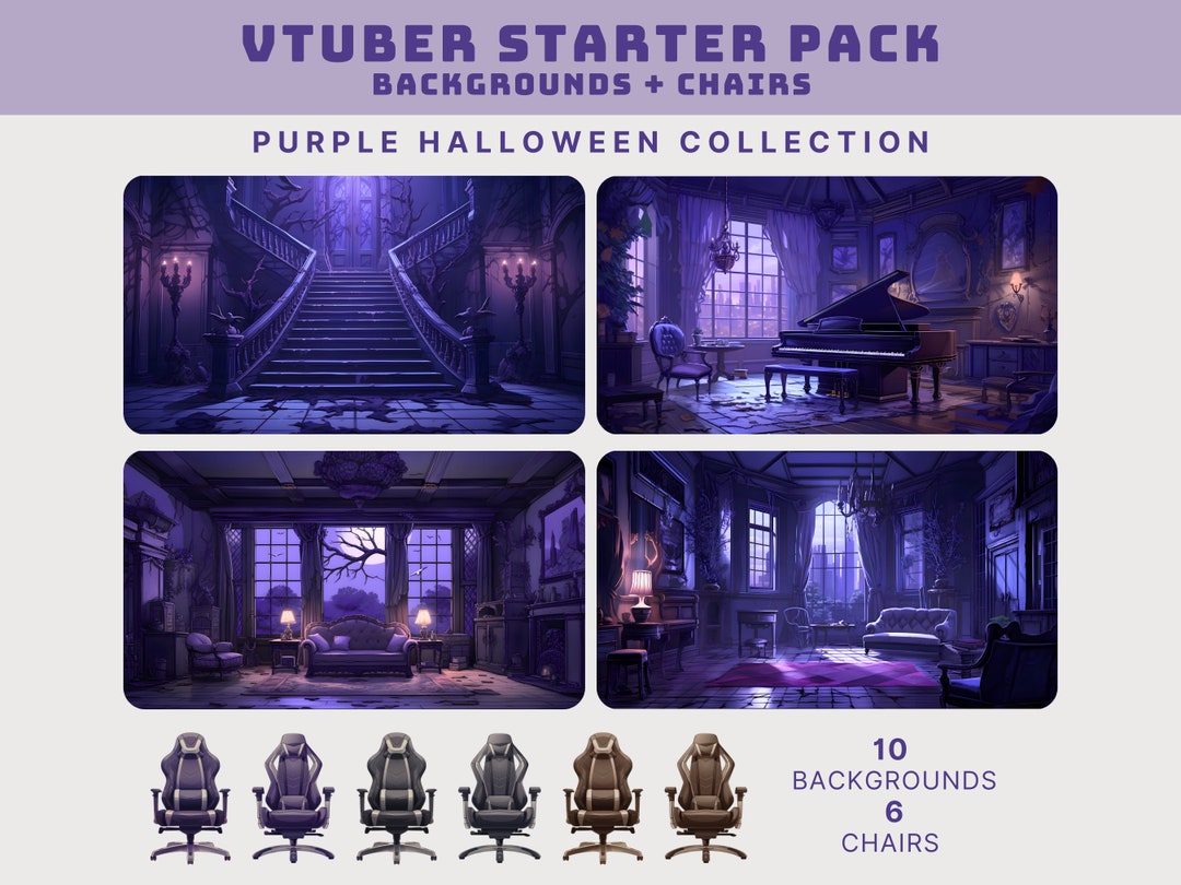 Halloween Background Vtuber Twitch Purple Halloween Twitch Overlay ...