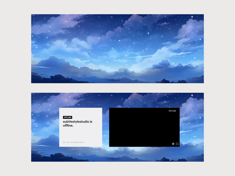Blue Twitch Stream Banner Studio Ghibli Twitch Banner Blue Night Stream ...