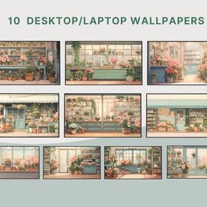 Cozy Flower Shop Wallpaper Cottagecore Wallpaper Lofi Valentines ...