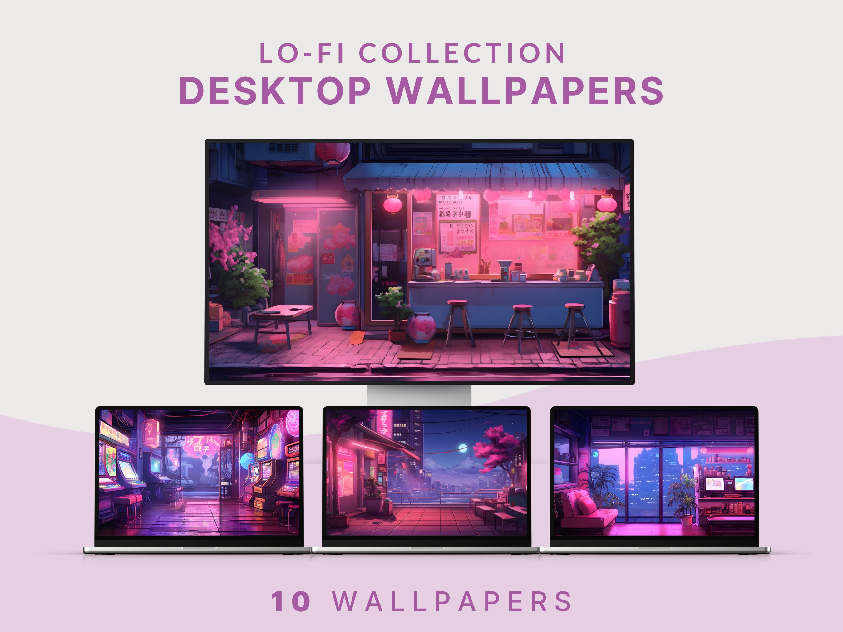Pink Wallpaper Lofi Desktop Wallpaper Aesthetic Pink Lofi Wallpaper ...