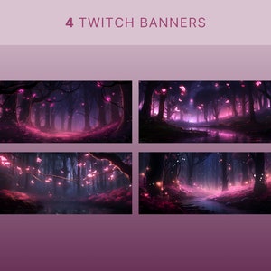 Pink Stream Package Animated Vtuber Background Pink Goth Twitch Overlay ...