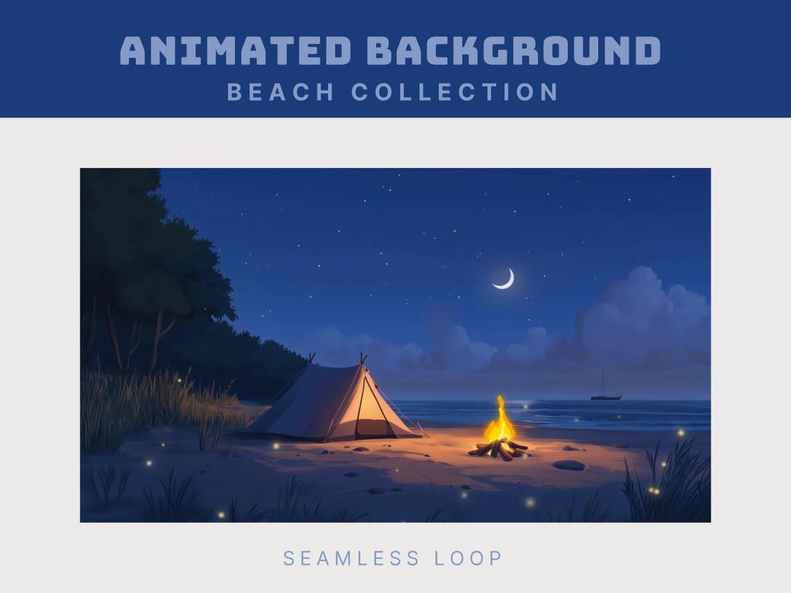 Cozy Bonfire Background Vtuber Summer Background Camping Stream ...