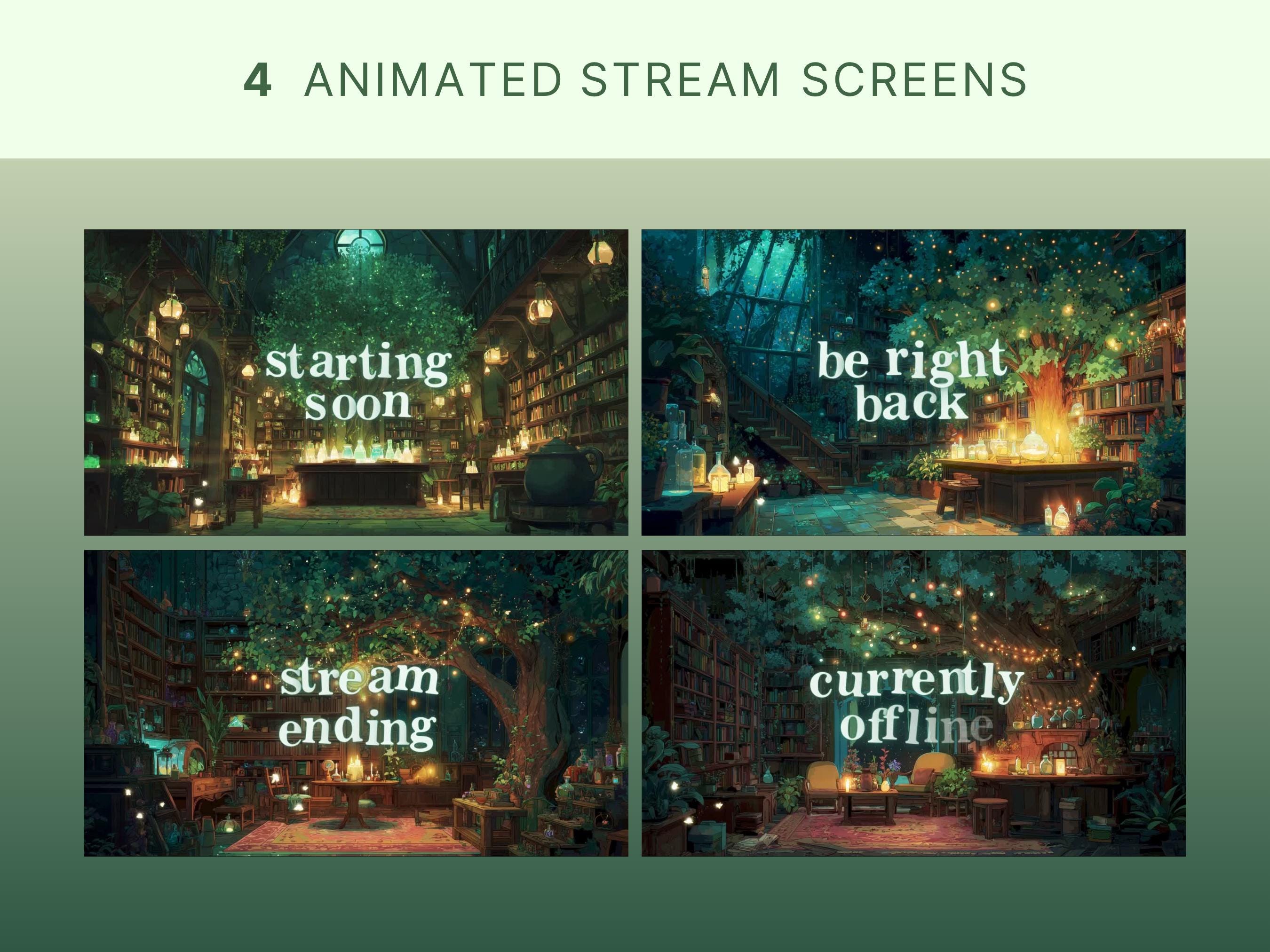 Cozy Forest Vtuber Stream Package Dark Academia Twitch Overlay ...