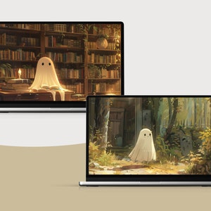 Ghost Desktop Wallpaper Autumn Desktop Wallpaper Cottagecore Wallpaper ...