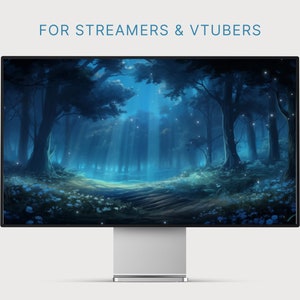 Vtuber Animated Background Blue Twitch Animated Vtuber Overlay Blue ...