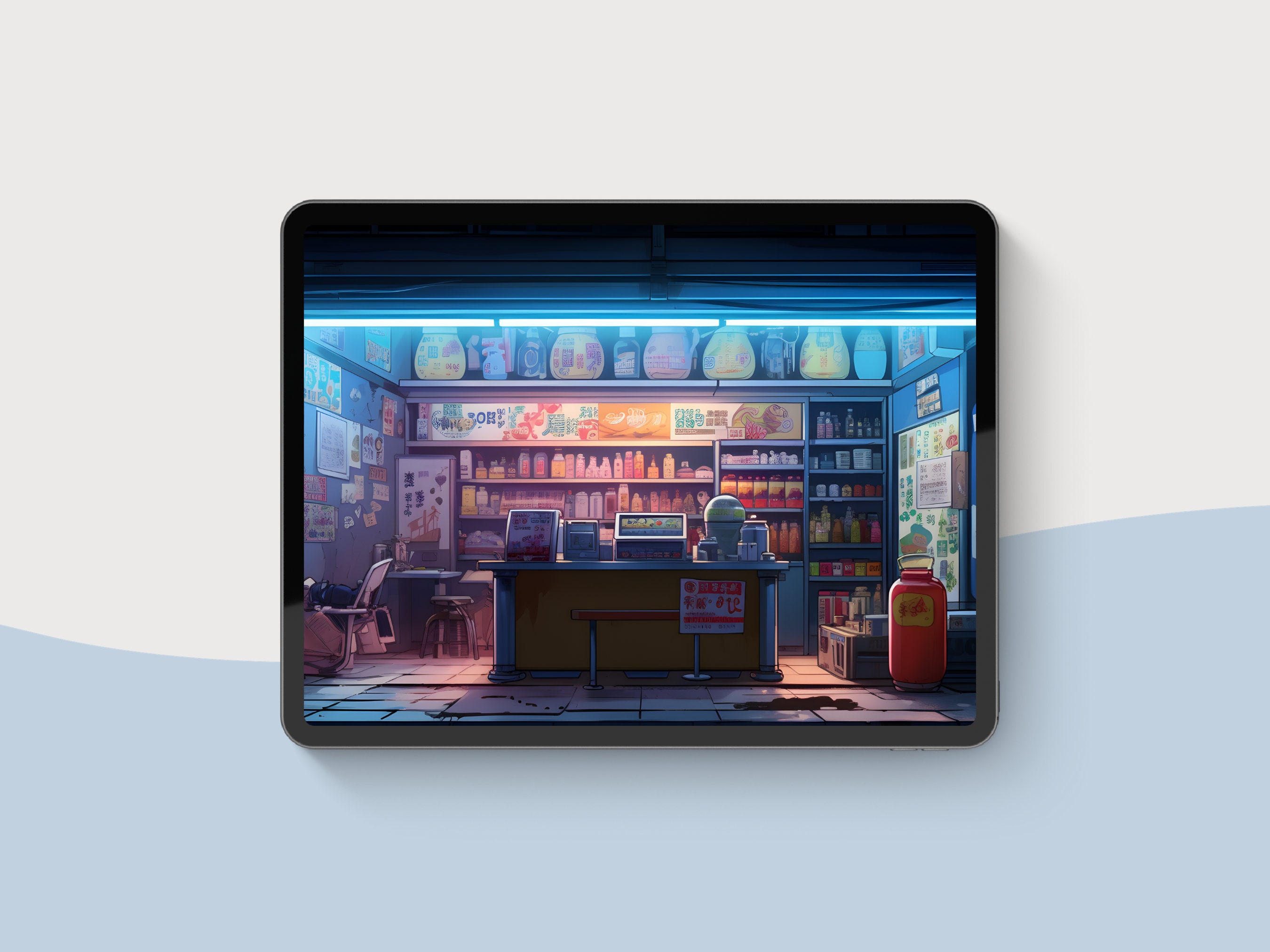 Lofi iPad Wallpaper Blue Lofi Anime iPad Wallpaper Pink - Etsy