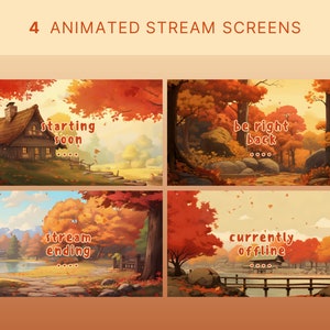 Fall Twitch Overlay Fall Stream Pack Twitch Autumn Animated Background ...