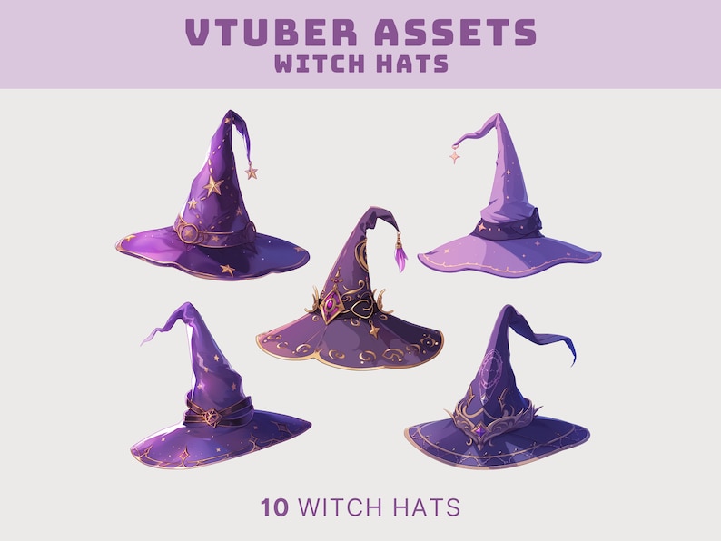 Vtuber Witch Hat Asset Purple Overlay Twitch Hat Purple Vtuber Assets ...