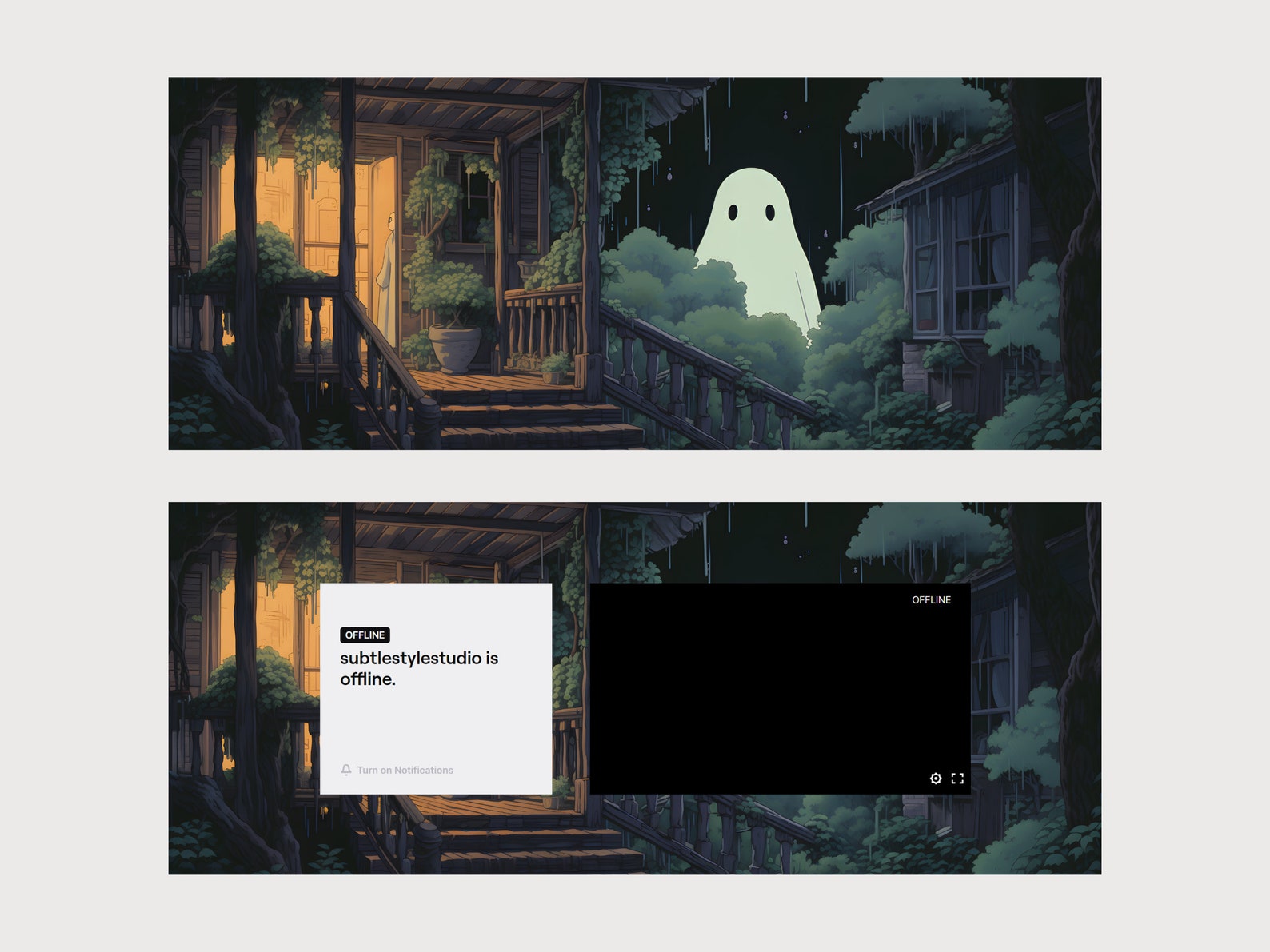 Cute Halloween Twitch Stream Banner Lofi Twitch Banner Studio - Etsy