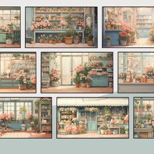Flower Shop Valentines Desktop Wallpaper Pastel Lofi Wallpaper Cozy ...
