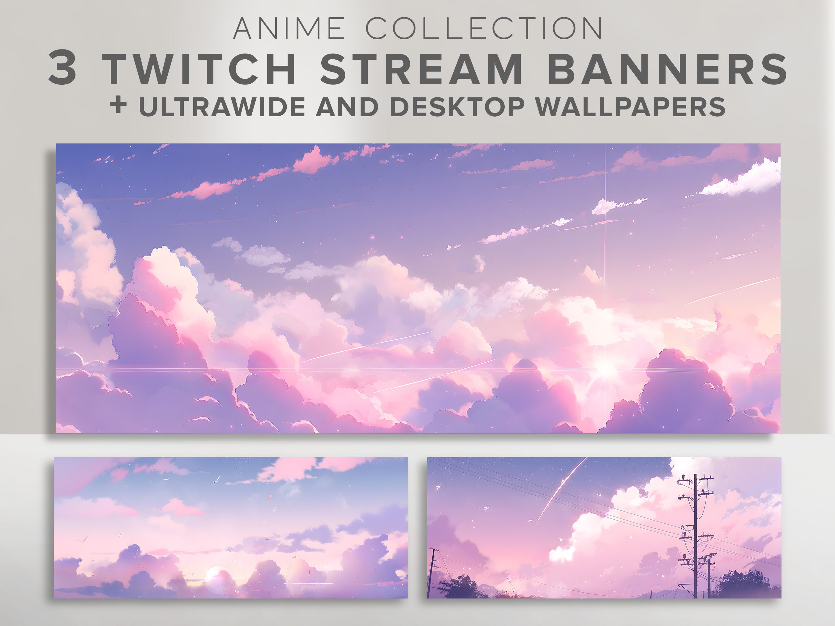 Purple Twitch Banner Cute Clouds Wallpaper Aesthetic Purple Twitch ...