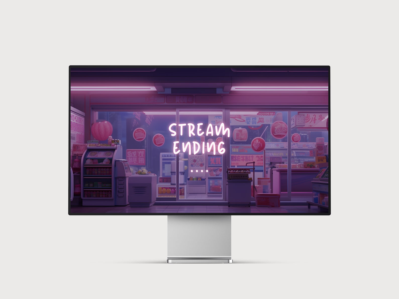 Lofi animierter Stream Bildschirm Lofi Twitch Stream Bildschirm Pink ...