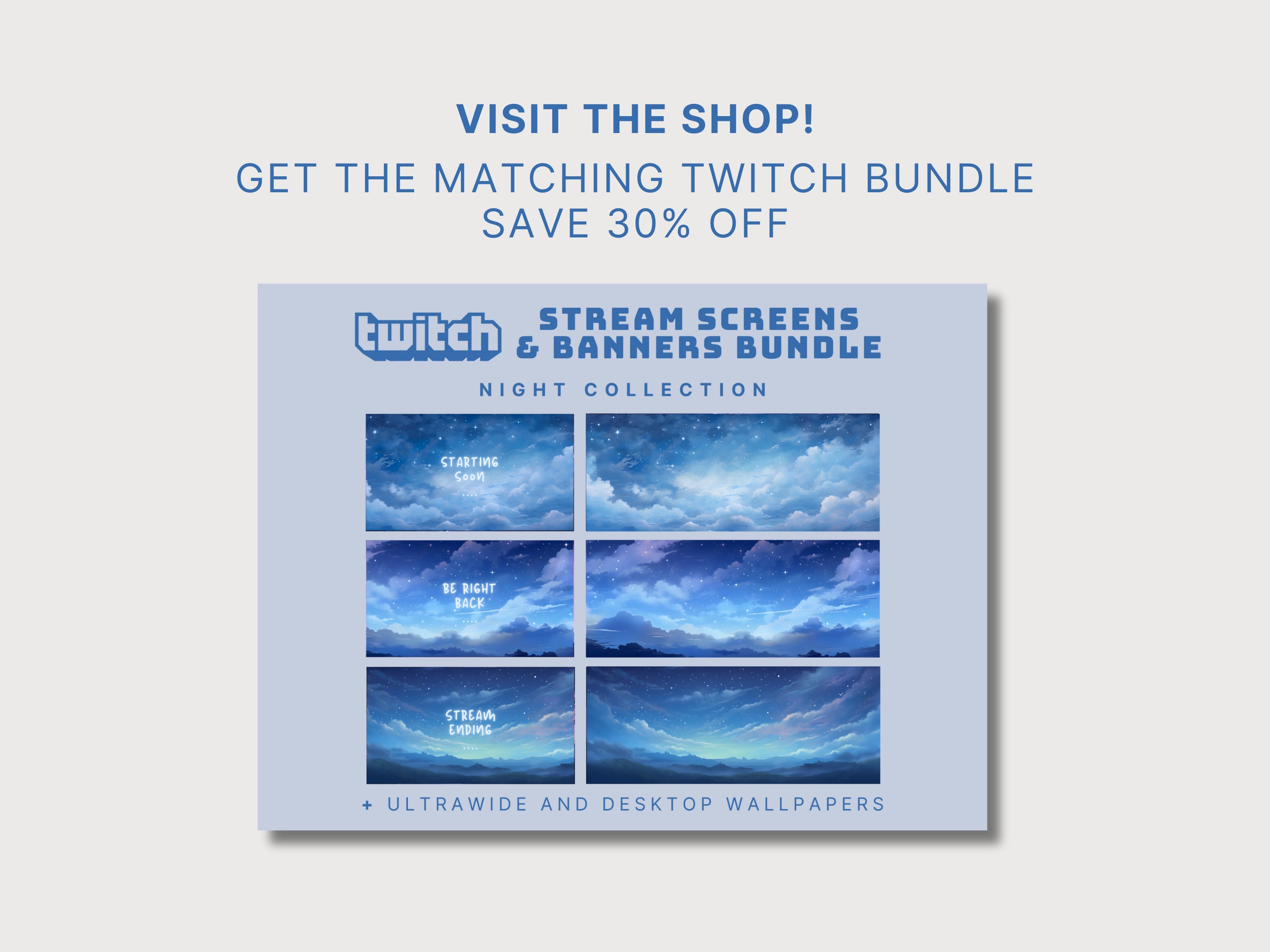 Blue Twitch Overlay Blue Vtuber Animated Background Twitch Blue Sky ...