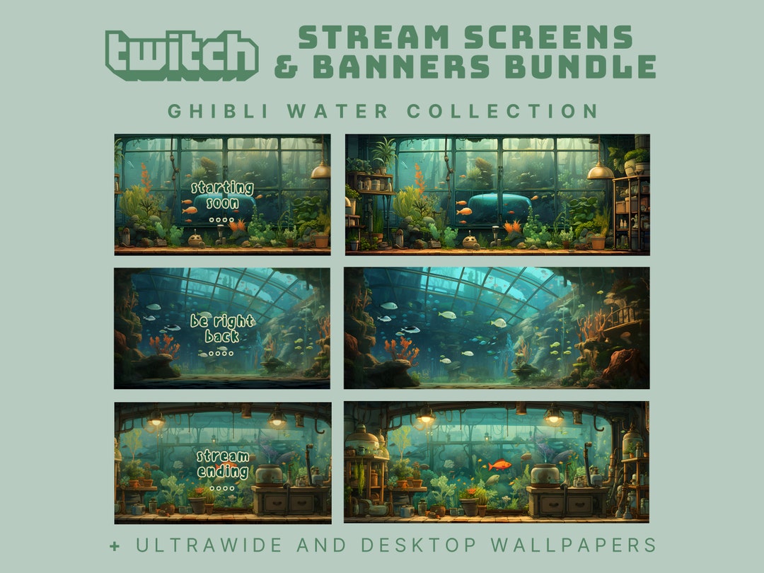 Studio Ghibli Animated Stream Screen Blue Twitch Banner Anime Twitch ...