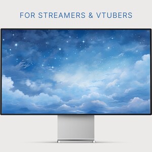 Blue Twitch Overlay Vtuber Animated Background Blue Sky Overlay ...