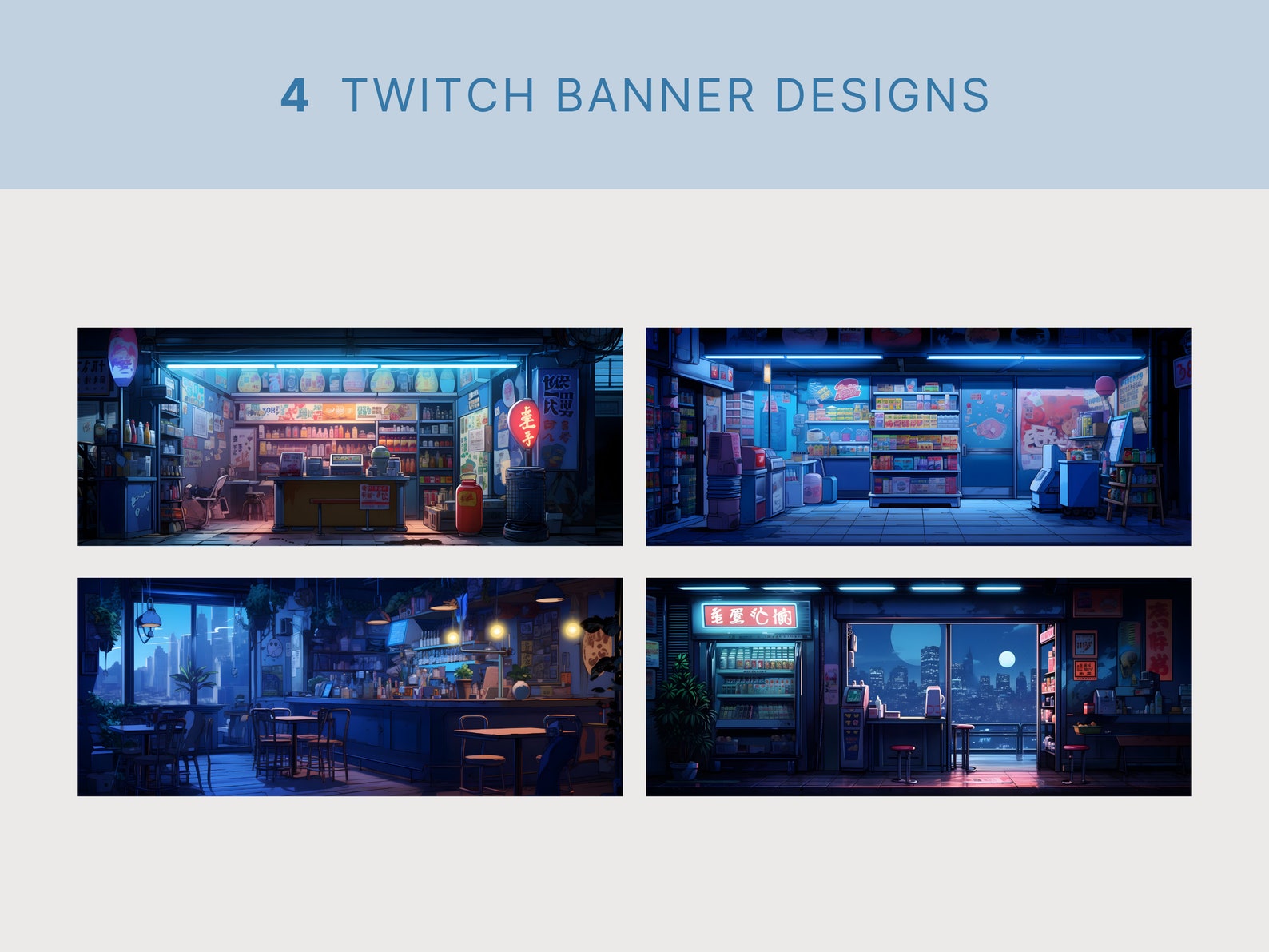 Lofi Twitch Animated Stream Screen Blue Stream Screen Lofi Twitch ...