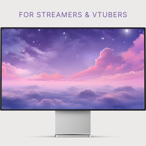 Purple Animated Background Vtuber Twitch Animated Overlay Purple Sky ...