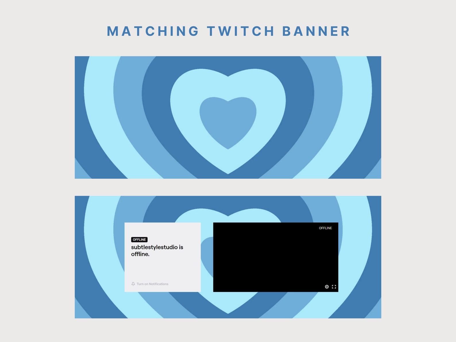 Blue Twitch Overlay Retro Twitch Banner Blue Valentines Twitch Overlay ...