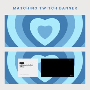 Blue Twitch Overlay Retro Twitch Banner Blue Valentines Twitch Overlay ...