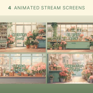 Cute Stream Pack Flower Twitch Overlay Animated Vtuber Background Cozy ...