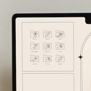 Minimalist Desktop Icons Floral Icons Aesthetic Folder Icons Neutral ...