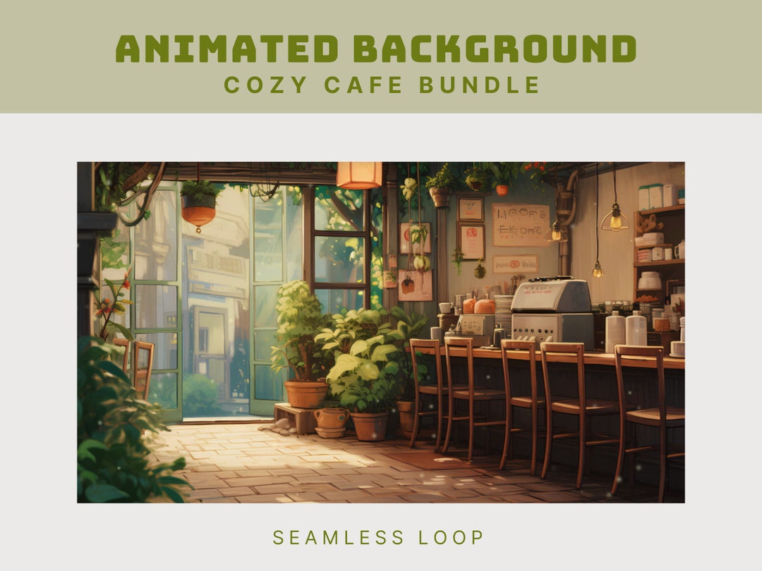 Vtuber Animated Background Cozy Cafe Background Lofi Twitch Overlay ...