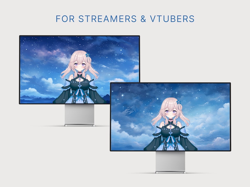 Blue Twitch Overlay Blue Vtuber Animated Background Twitch Blue Sky ...