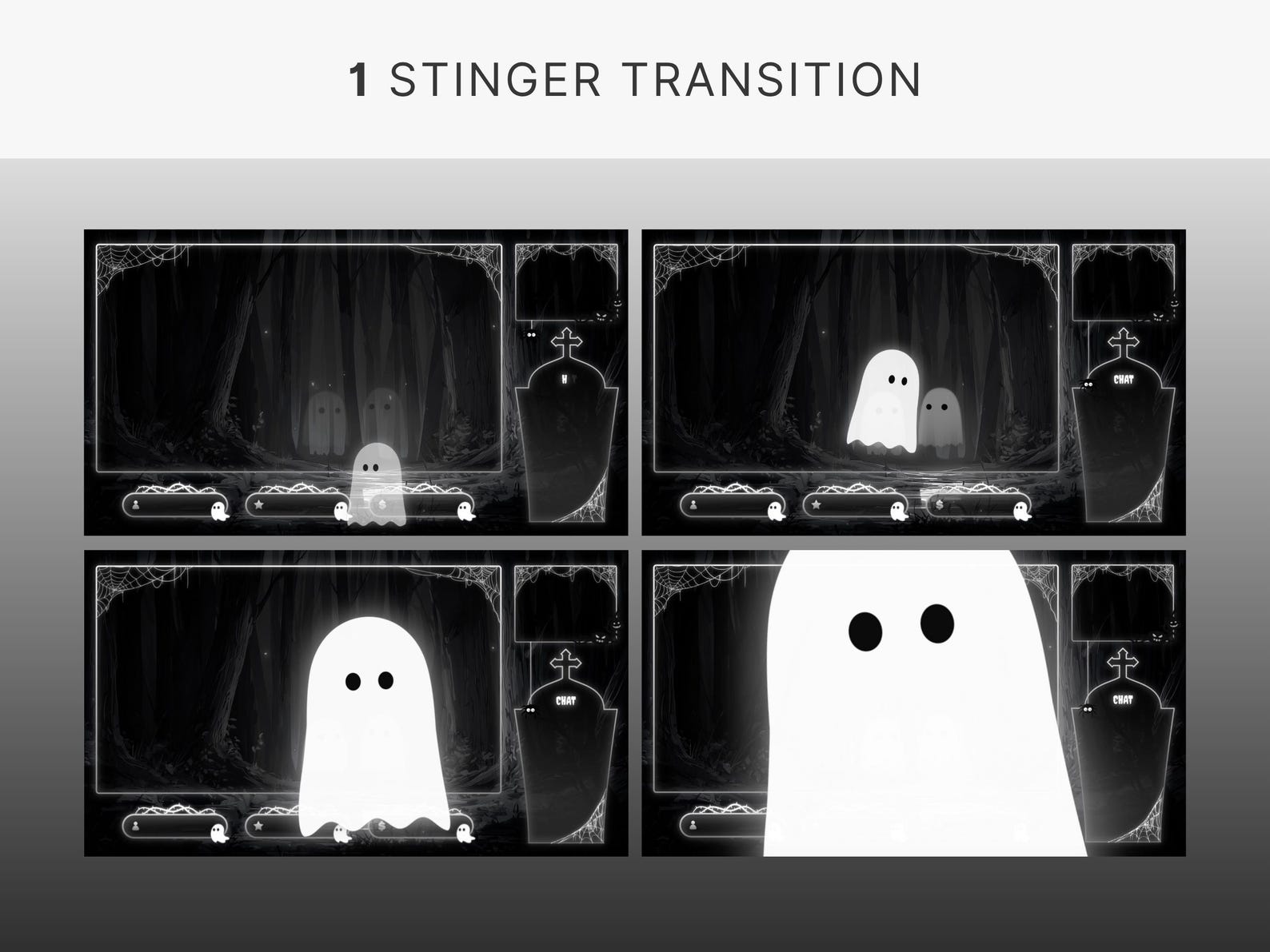 Animated Halloween Stinger Black Twitch Overlay Ghost Stream Transition ...
