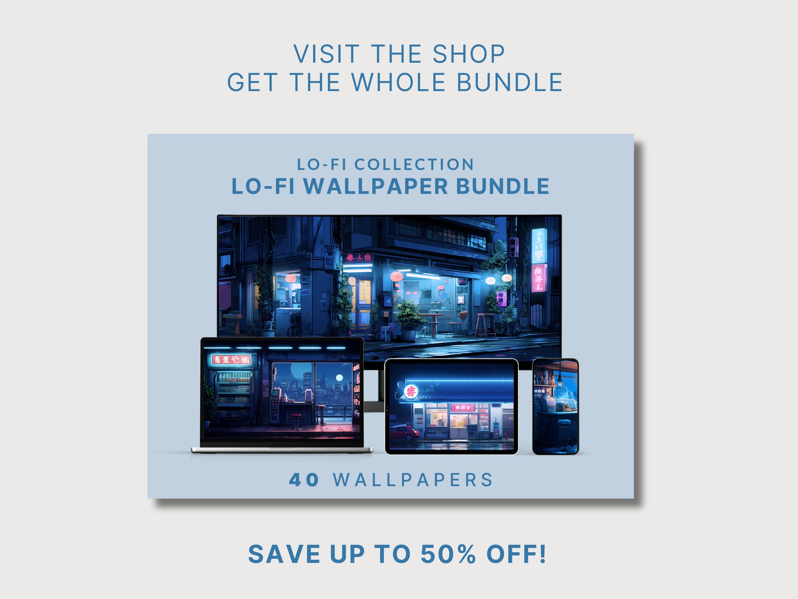 IPhone Lofi Wallpaper Blue Lofi Wallpaper Blue Anime Wallpaper - Etsy