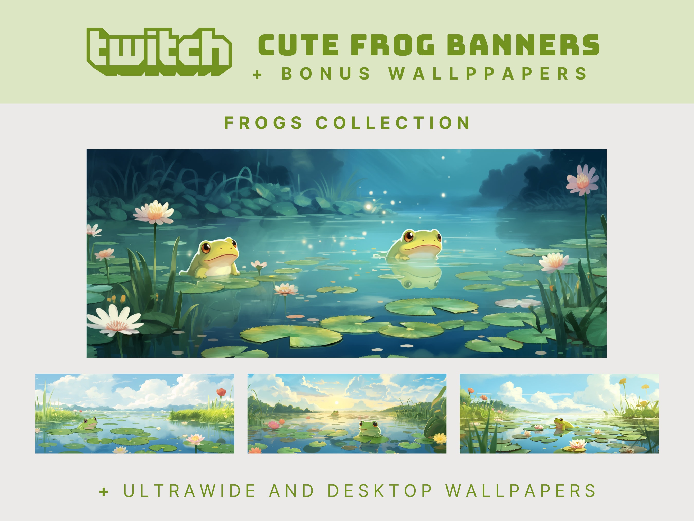 Frog Twitch Banner Cottagecore Stream Banner Cute Frog Wallpaper ...