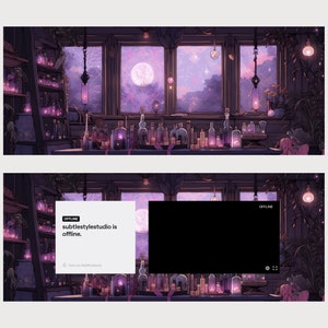 Purple Twitch Stream Banner Purple Halloween Twitch Banner Witch Stream ...