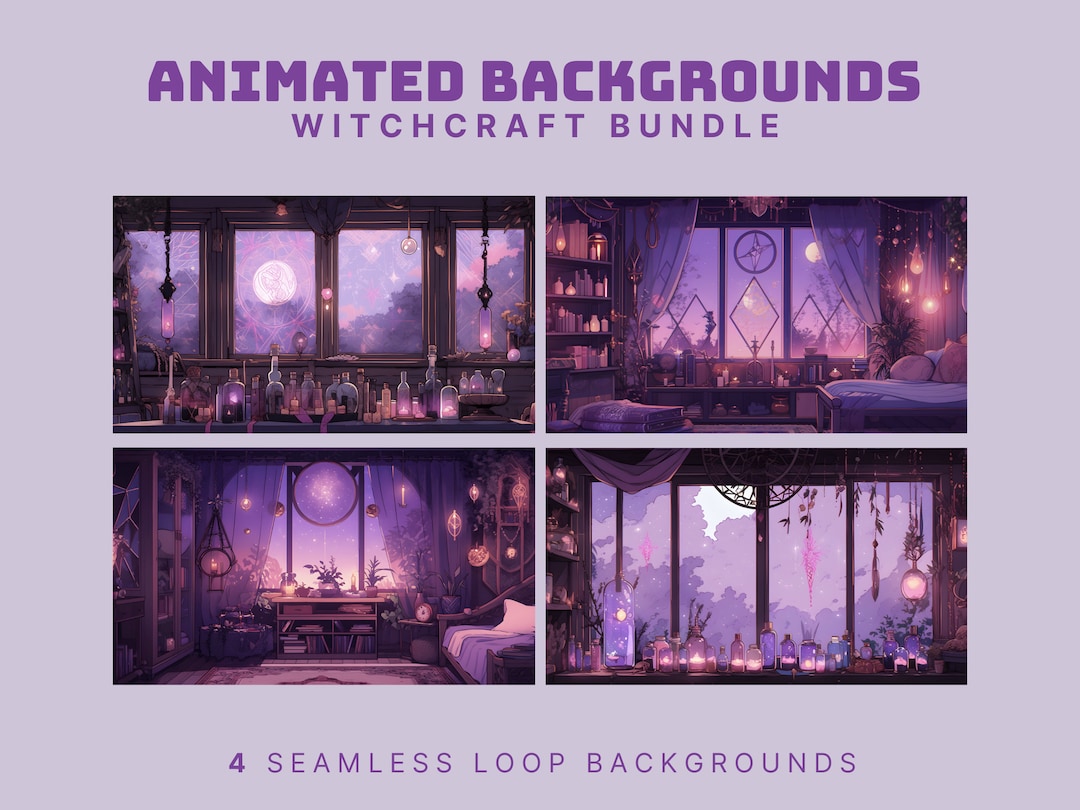 Vtuber Animated Background Witch Background Purple Animated Background ...