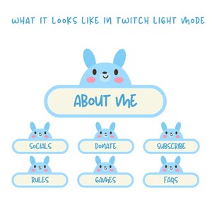 Blue Twitch Panels Cute Bunny Stream Overlay Twitch Assets Vtuber Bunny ...