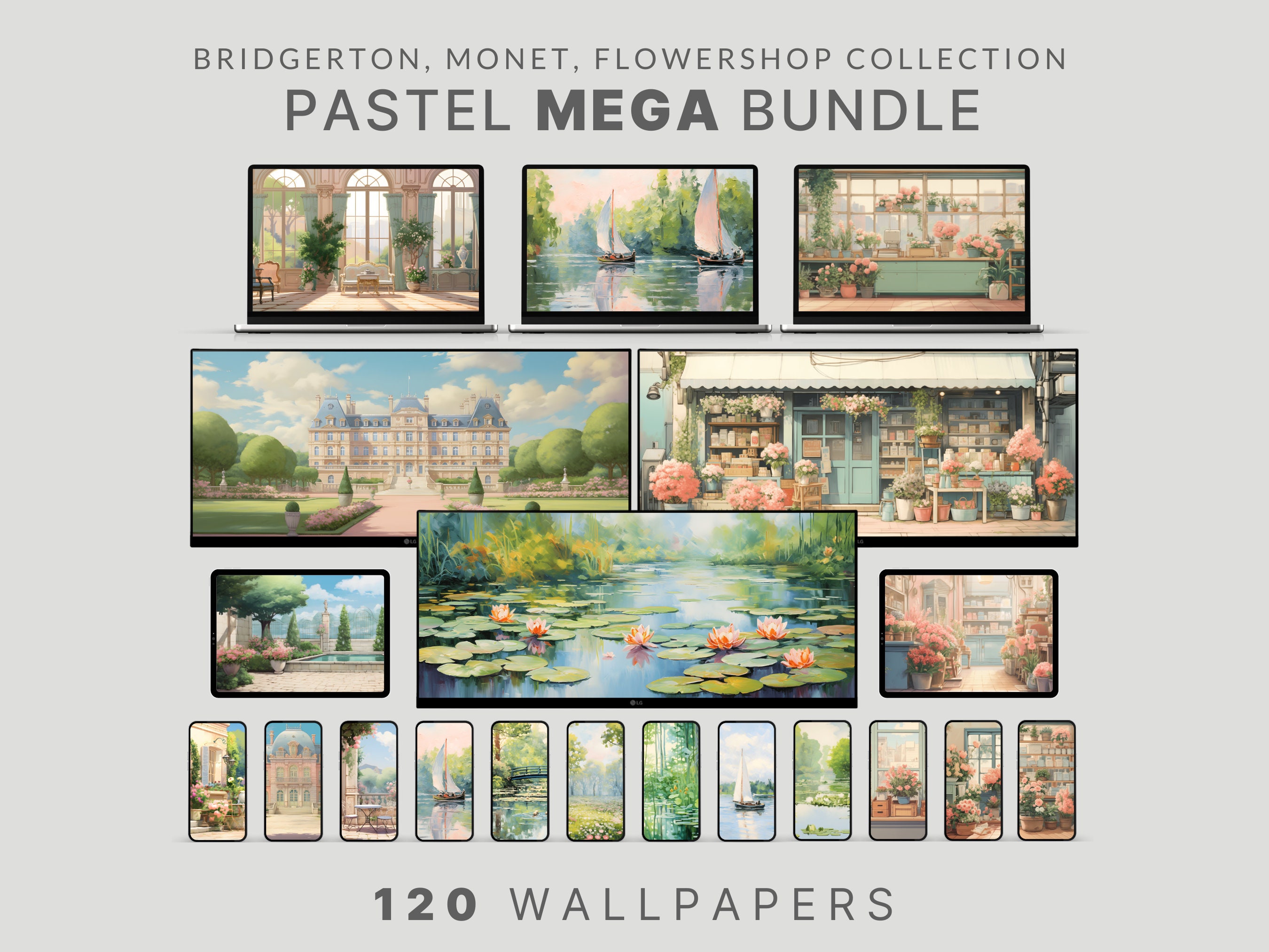 Cozy Wallpaper Mega Bundle Pastel Desktop Wallpaper Cottagecore ...