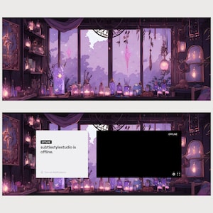 Purple Twitch Stream Banner Purple Halloween Twitch Banner Witch Stream ...