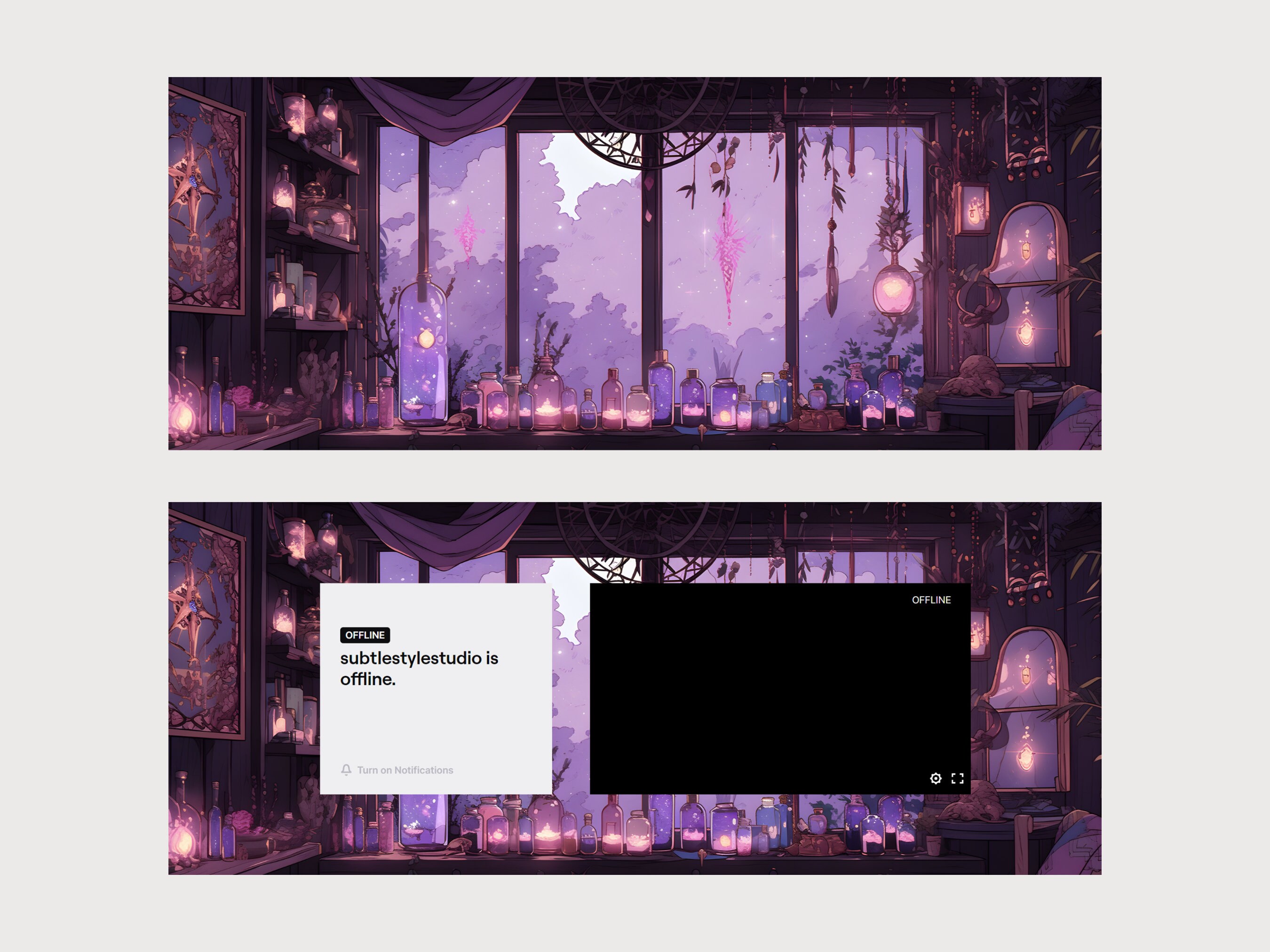 Purple Twitch Stream Banner Purple Halloween Twitch Banner Witch Stream ...