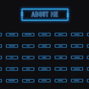 Blue Twitch Panels Neon Twitch Panel Neon Blue Twitch Panel Blue Lofi ...