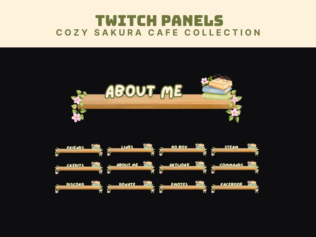 Cozy Twitch Panels Sakura Twitch Overlay Sakura Twitch Panels ...