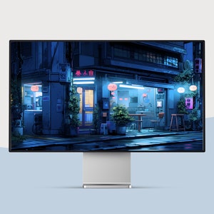 Blue Wallpaper Lofi Desktop Wallpaper Aesthetic Blue Lofi Wallpaper ...