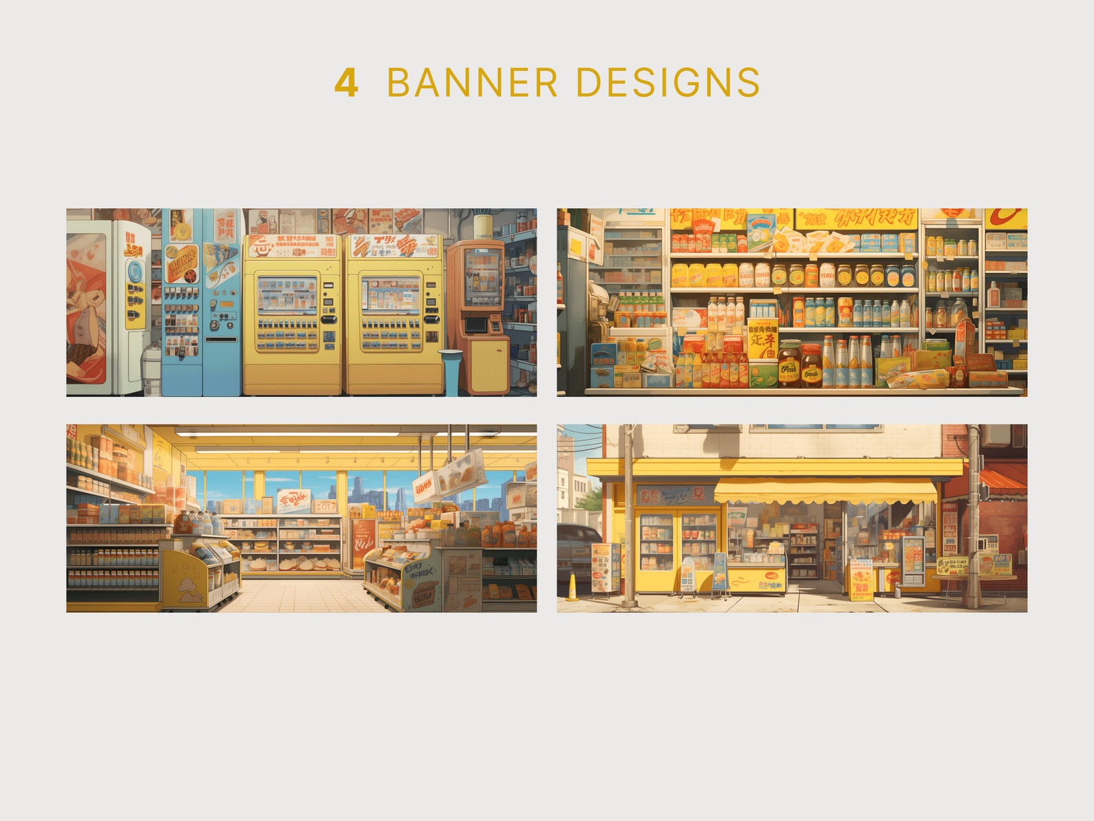 Yellow Twitch Banner Lofi Twitch Overlay Retro Stream Banner Yellow ...