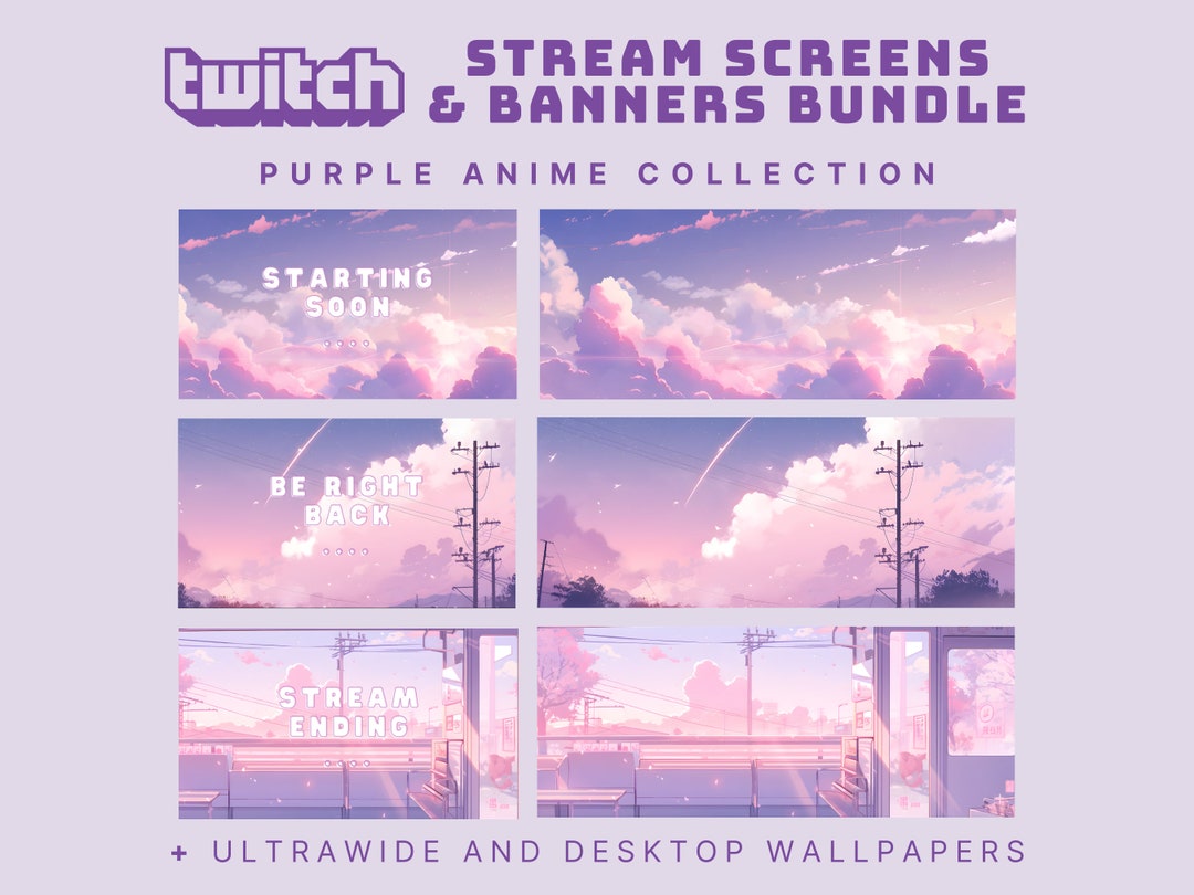 Purple Animated Stream Screen Purple Anime Twitch Banner Stream Screen ...