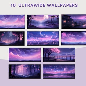 Purple Ultra Wide Wallpaper Purple Sky Desktop Wallpaper Purple Night ...