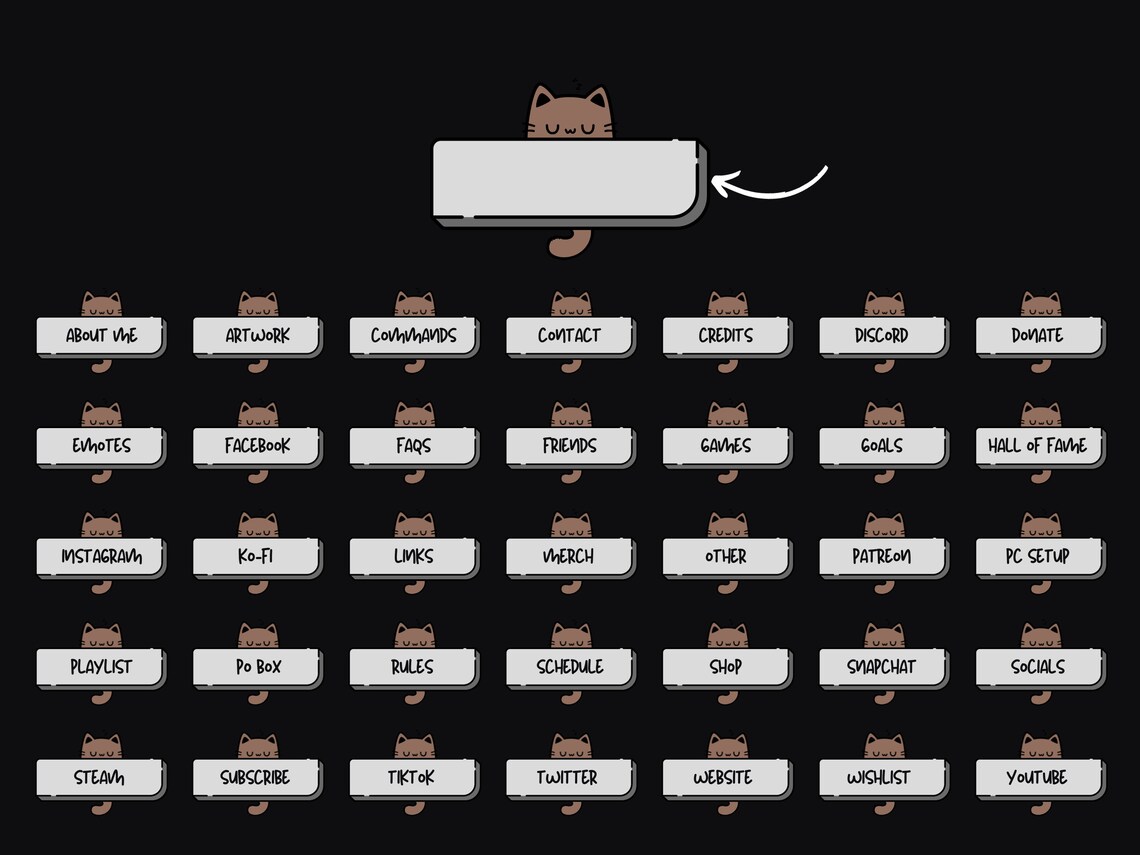 Cat Twitch Panels Cute Twitch Panels Kawaii Twitch Panels Cat Stream ...