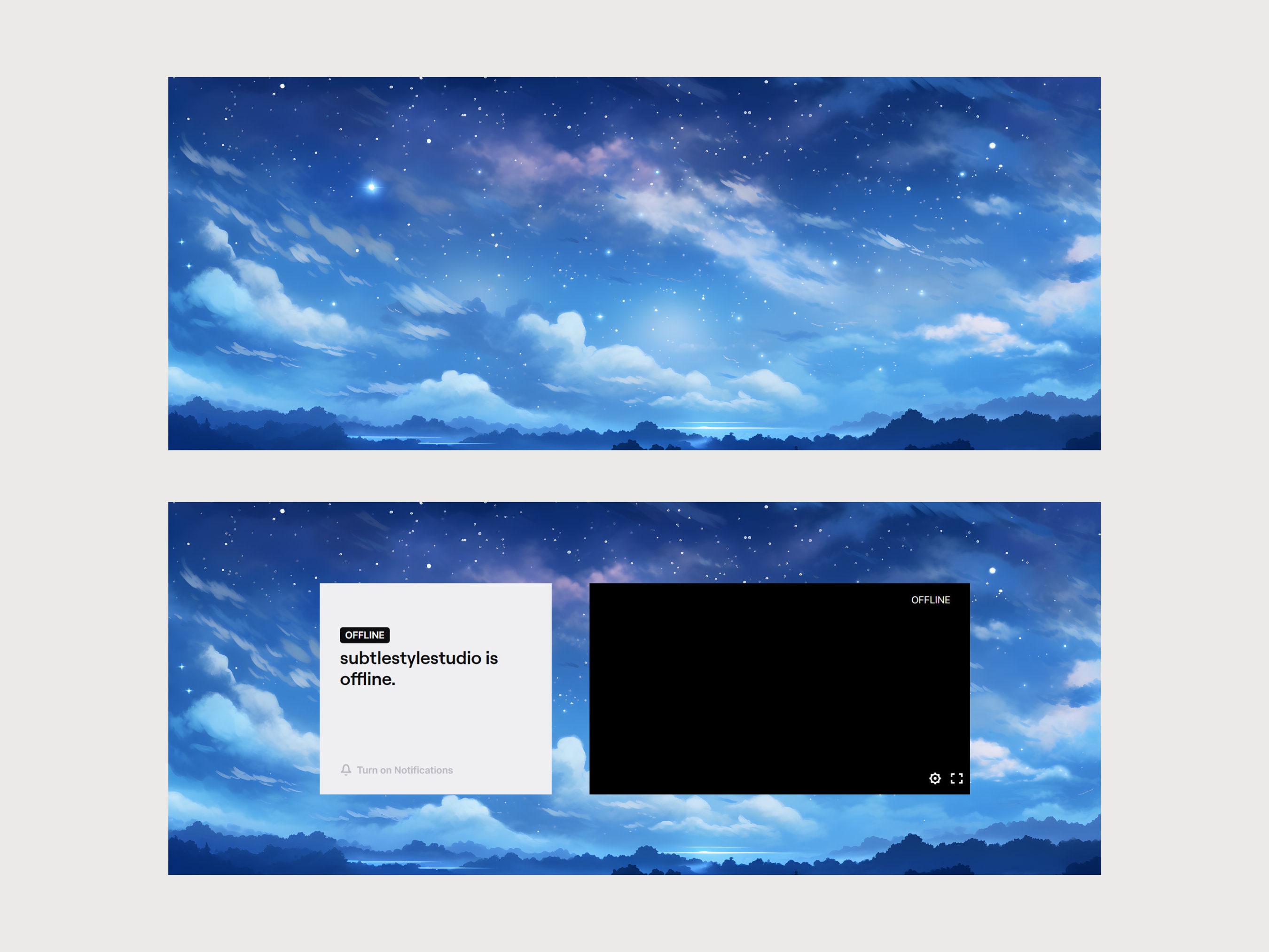 Blue Twitch Stream Banner Studio Ghibli Twitch Banner Blue Night Stream ...