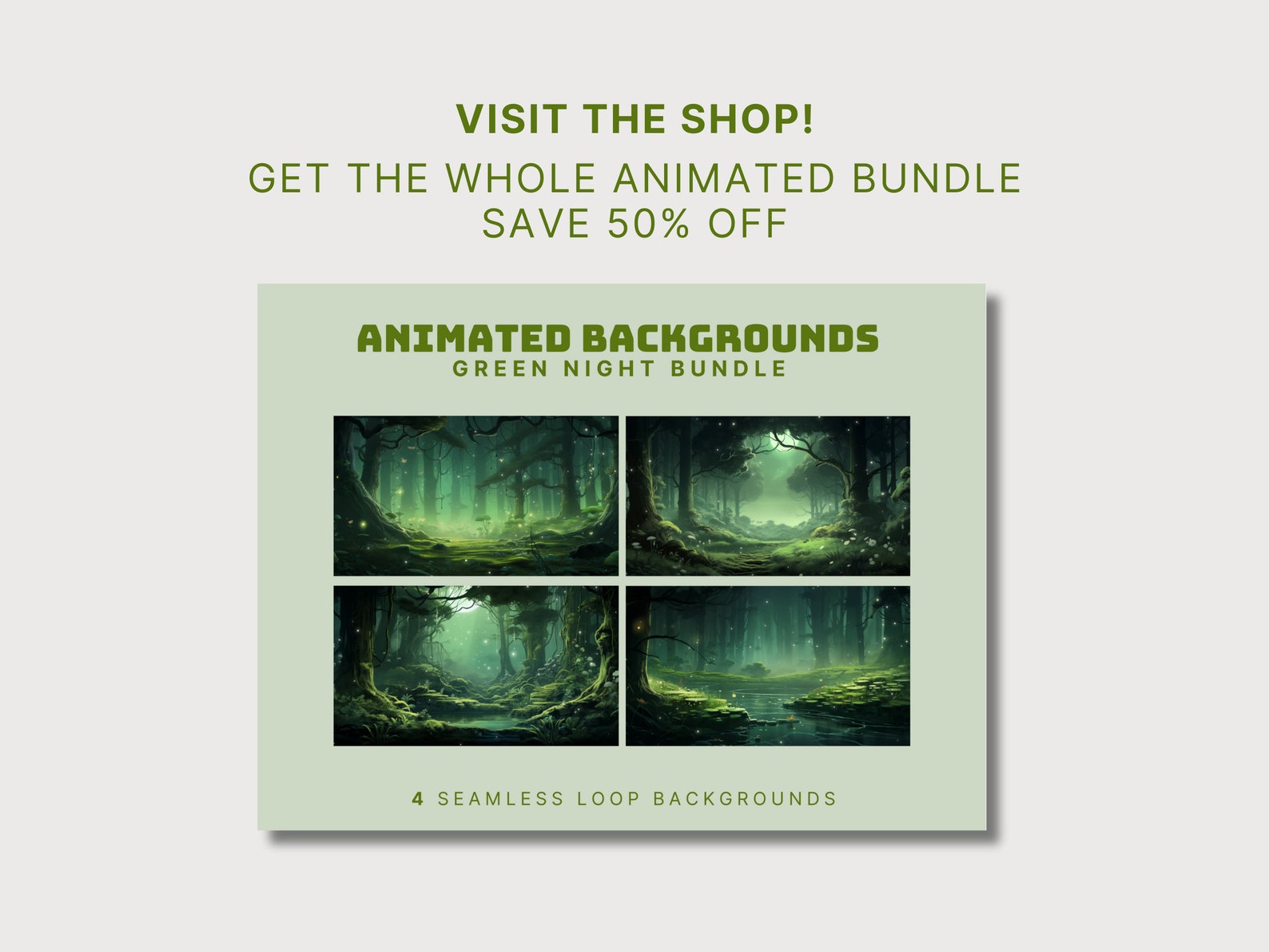 Green Vtuber Background Forest Twitch Overlay Animated Background Cozy ...